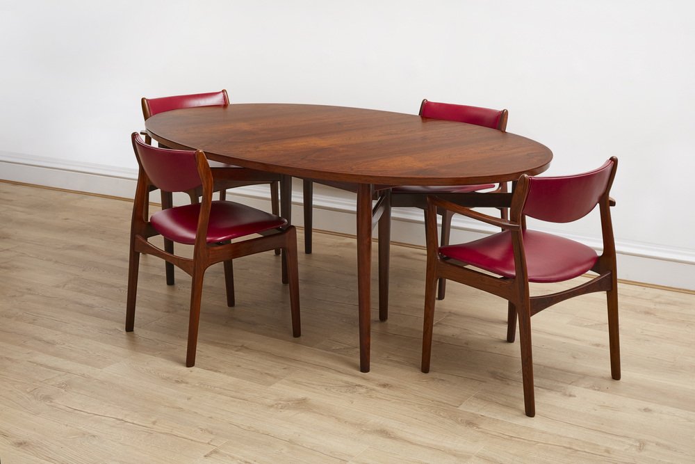 Mid-Century Extending Dining Table Model 212 in Rosewood by Arne Vodder ...