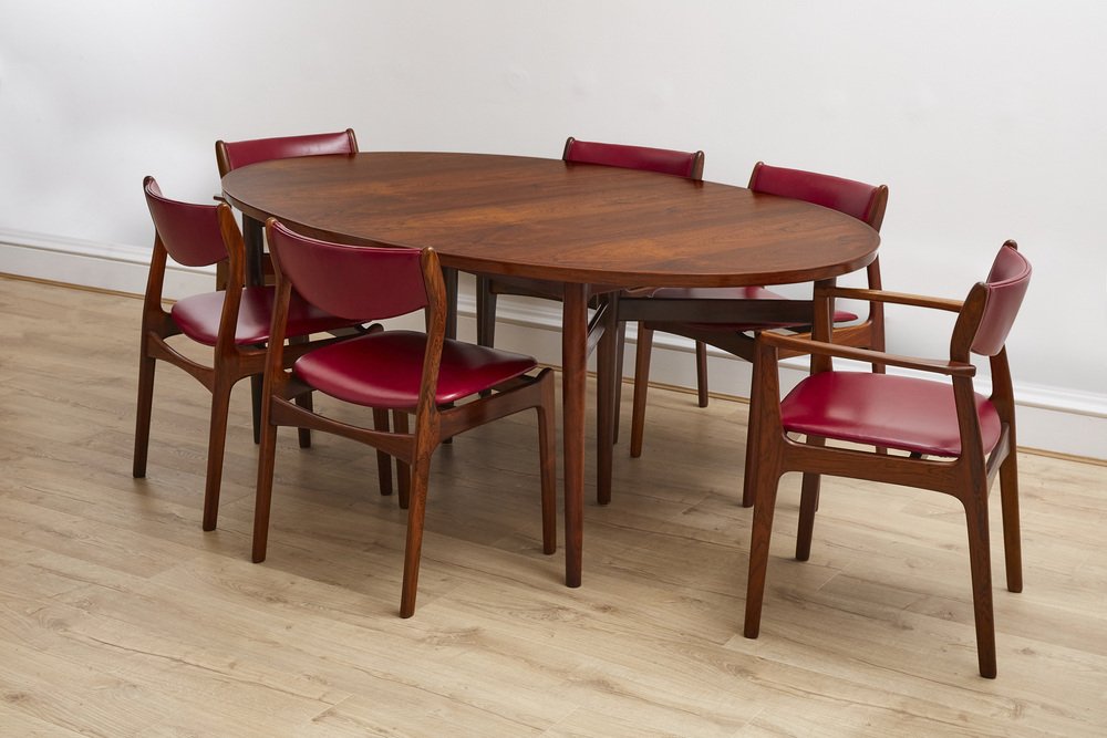Mid-Century Extending Dining Table Model 212 in Rosewood by Arne Vodder ...