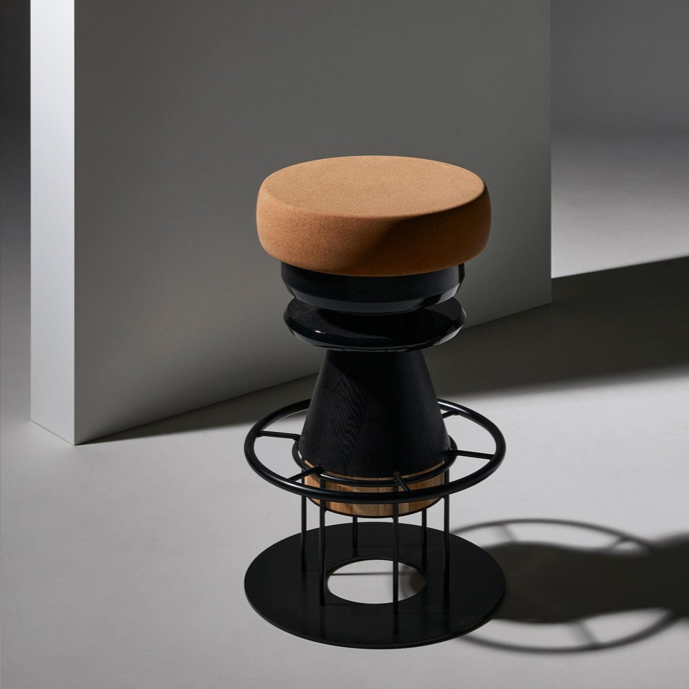 Medium Black Tembo Stool by Note Design Studio, Set of 4 for sale at Pamono