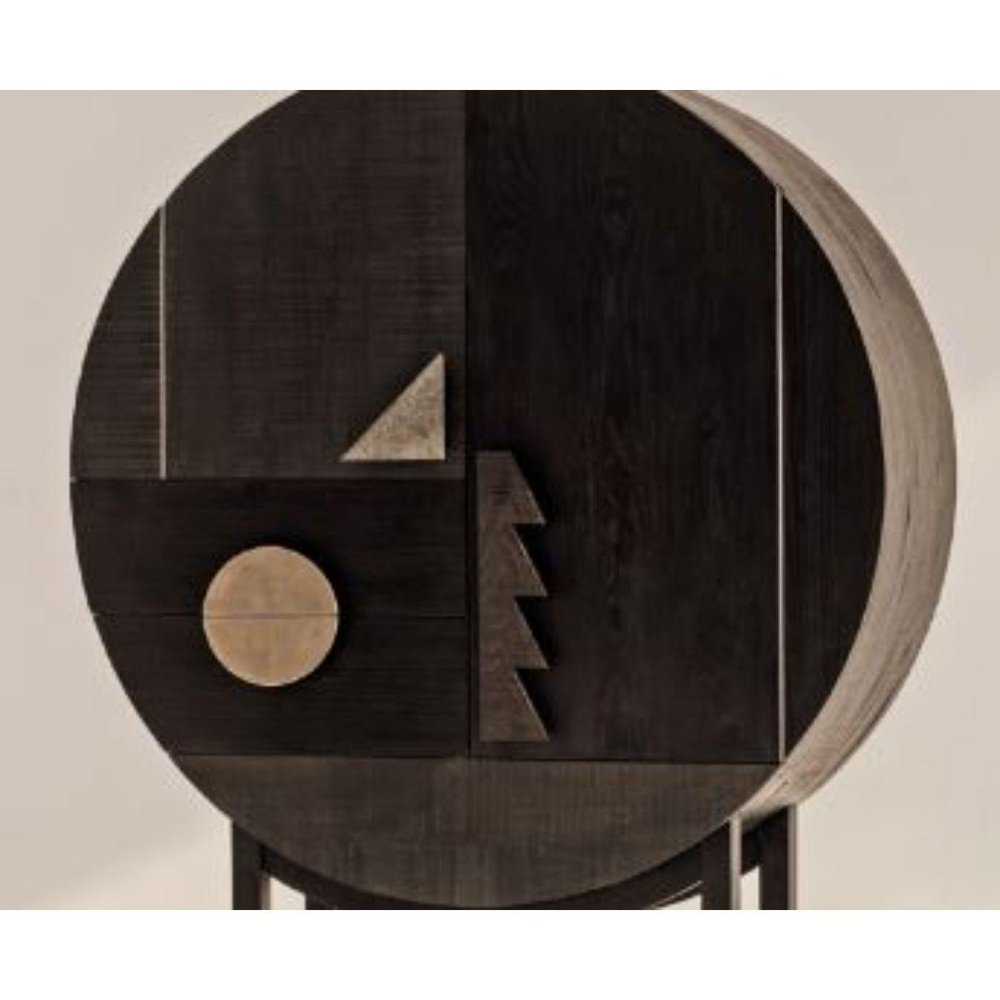 Square Drop Black Cabinet by Nów for sale at Pamono