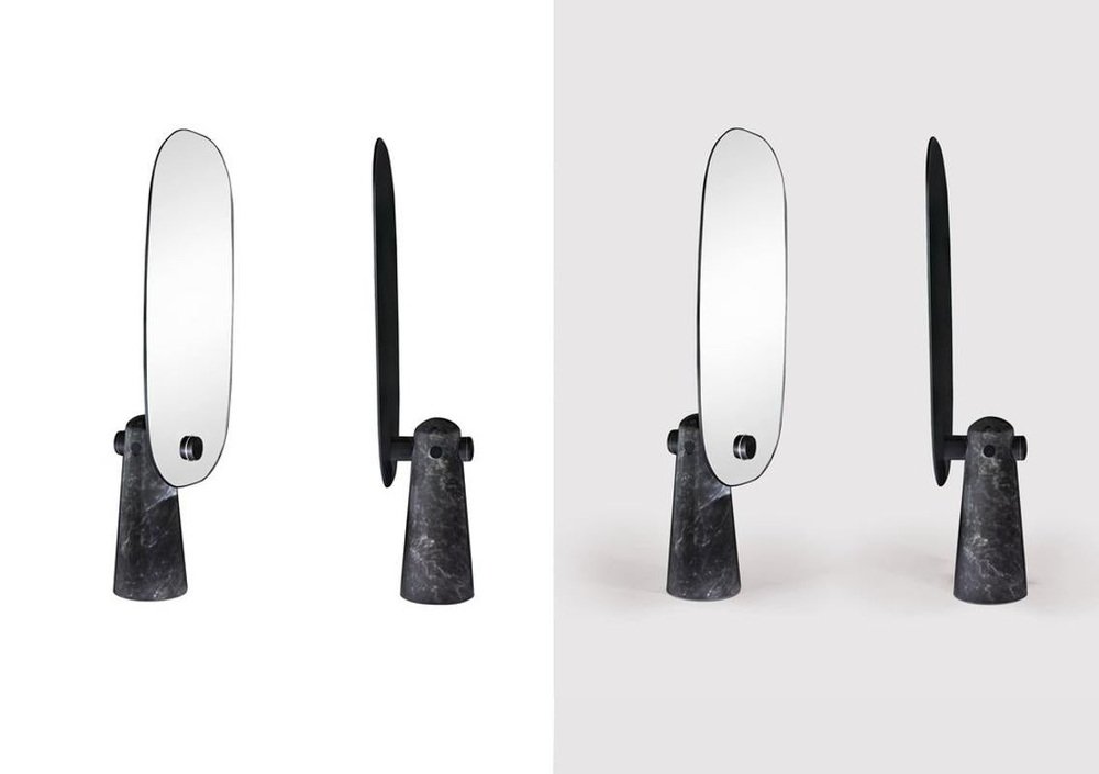 Specchio iconico in marmo nero di Dan Yeffet e Lucie Koldova in vendita ...
