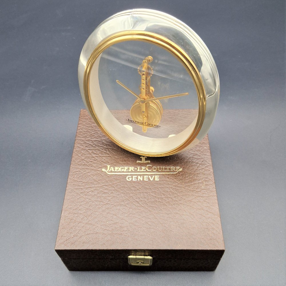 Mid-Century Skeleton Bicolor Table Clock by Jaeger-Lecoultre, 1970s for ...