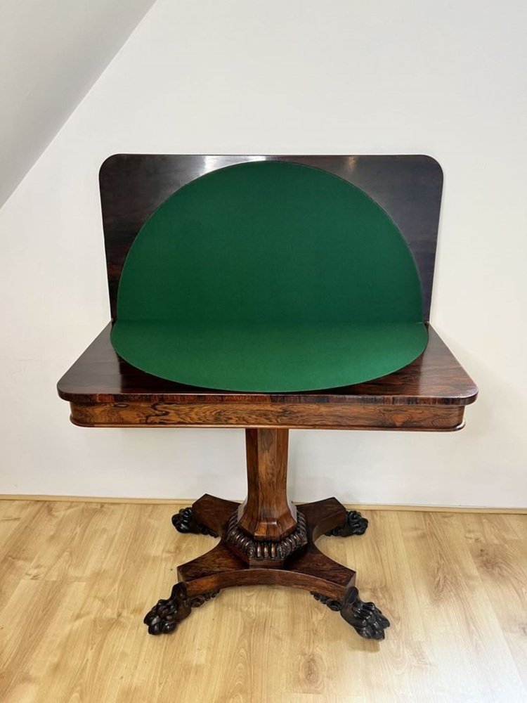 Antique William IV Rosewood Card Table, 1830s for sale at Pamono