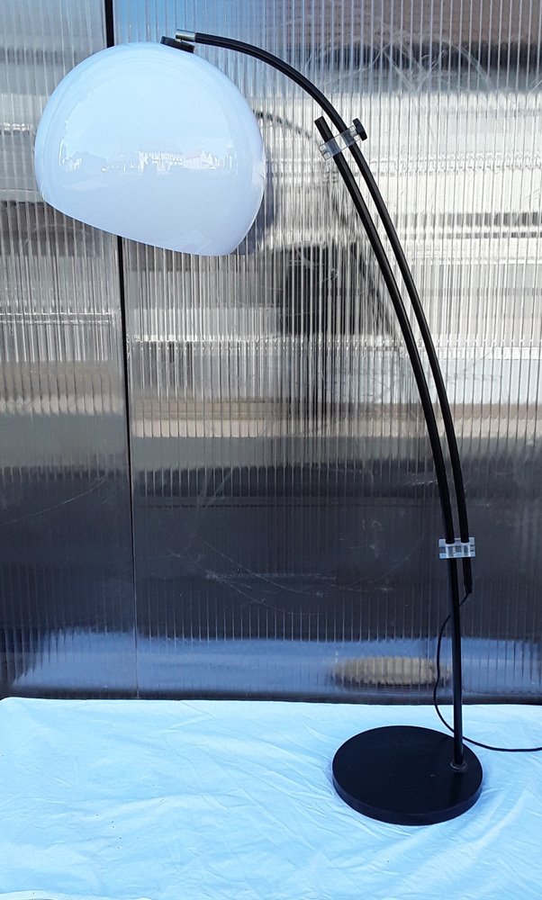 Vintage Adjustable German Arch Lamp from the 1970s with a Black Painted ...