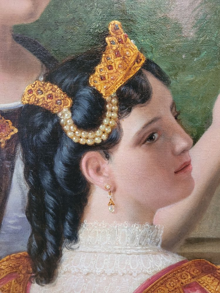 Portrait of 3 Ladies, 1883, Large Oil on Canvas, Framed for sale at Pamono