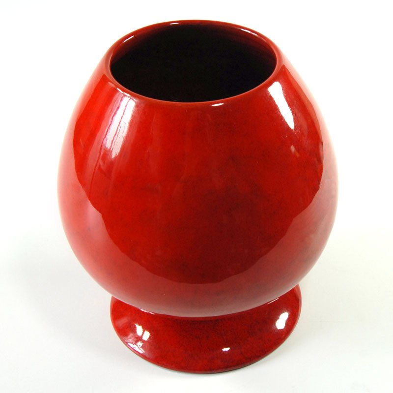 Italian Red Ceramic Vase, 1960s for sale at Pamono