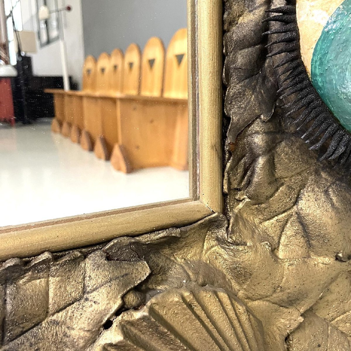 Modern Italian Square Wall Mirror Foam Rubber Frame with Eyes ...