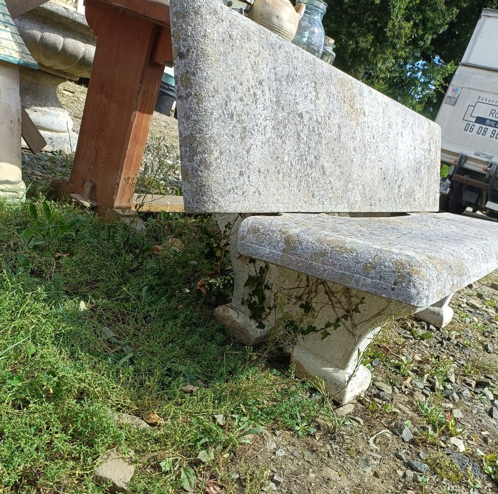 Concrete and Reconstituted Stone Garden Bench, 1960s for sale at Pamono