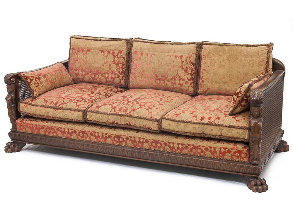 19th Century Renaissance Sofa and Armchair in Upholstered Walnut, Set ...