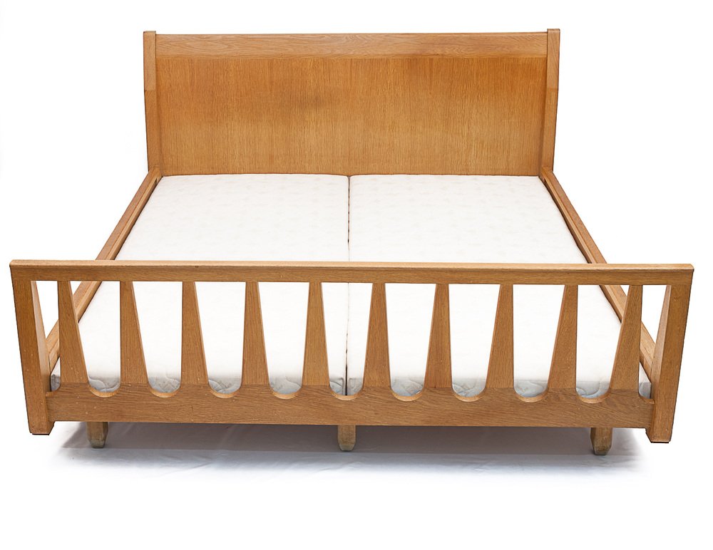 2-Seater Bed by Guillerme et Chambron, 1970s for sale at Pamono
