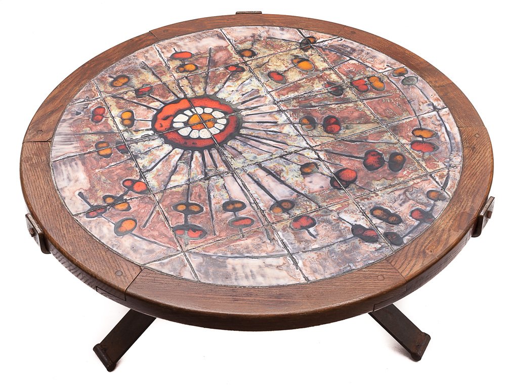 Vintage Round Coffee Table for sale at Pamono