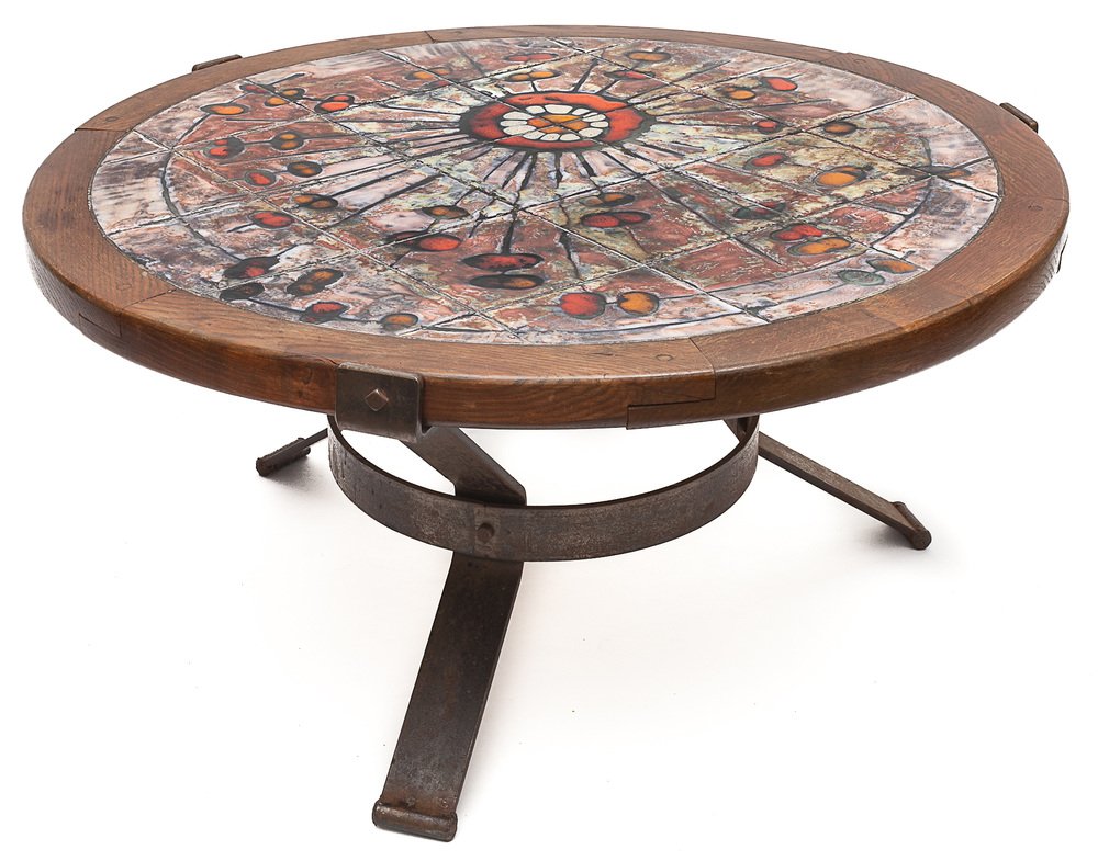 Vintage Round Coffee Table for sale at Pamono