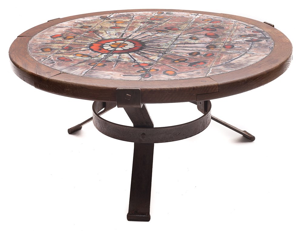 Vintage Round Coffee Table for sale at Pamono