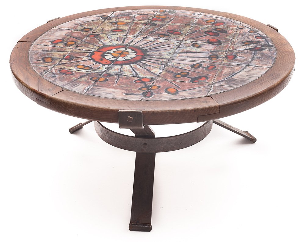 Vintage Round Coffee Table for sale at Pamono