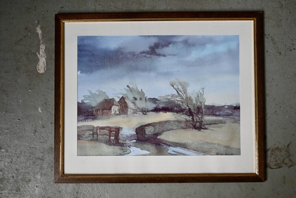 Joseph Müller Pauly, Landscapes, 1970s, Watercolors, Framed, Set of 3 ...
