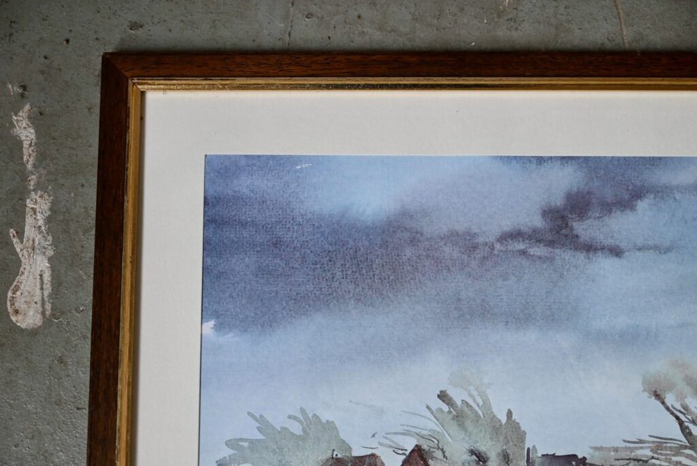 Joseph Müller Pauly, Landschaften, 1970er, Aquarelle, Gerahmt, 3er Set ...