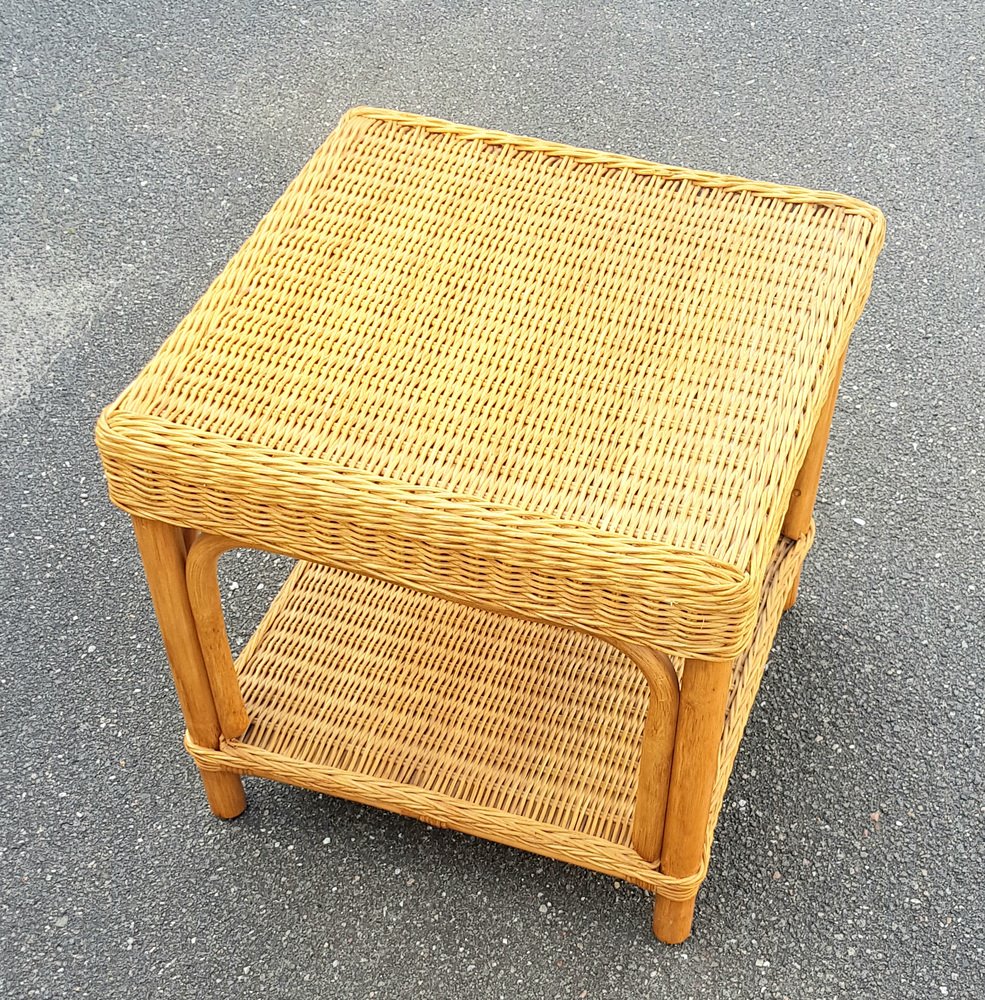Vintage Wicker Side Table for sale at Pamono