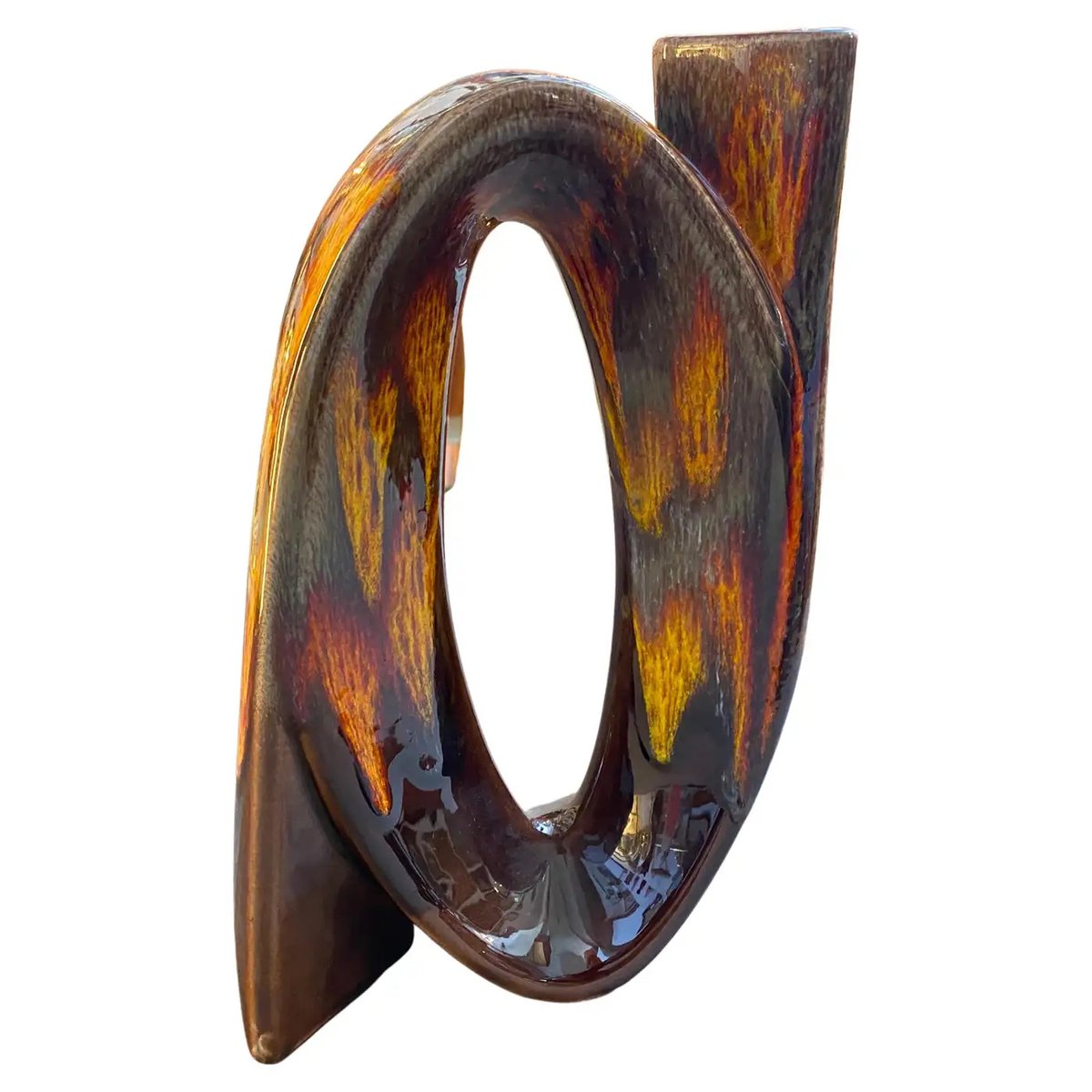 Mid-Century Italian Modern Polychrome Ceramic Vase by Bertoncello ...