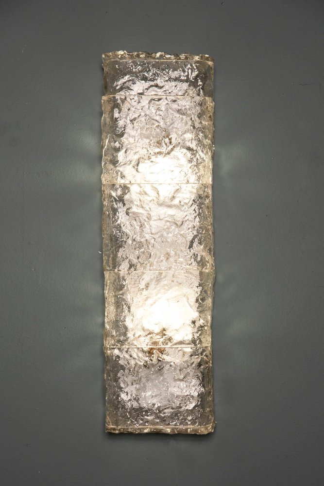 Poliarte Verona Rectangular Transparent Glass Wall Sconce, 1950s for ...