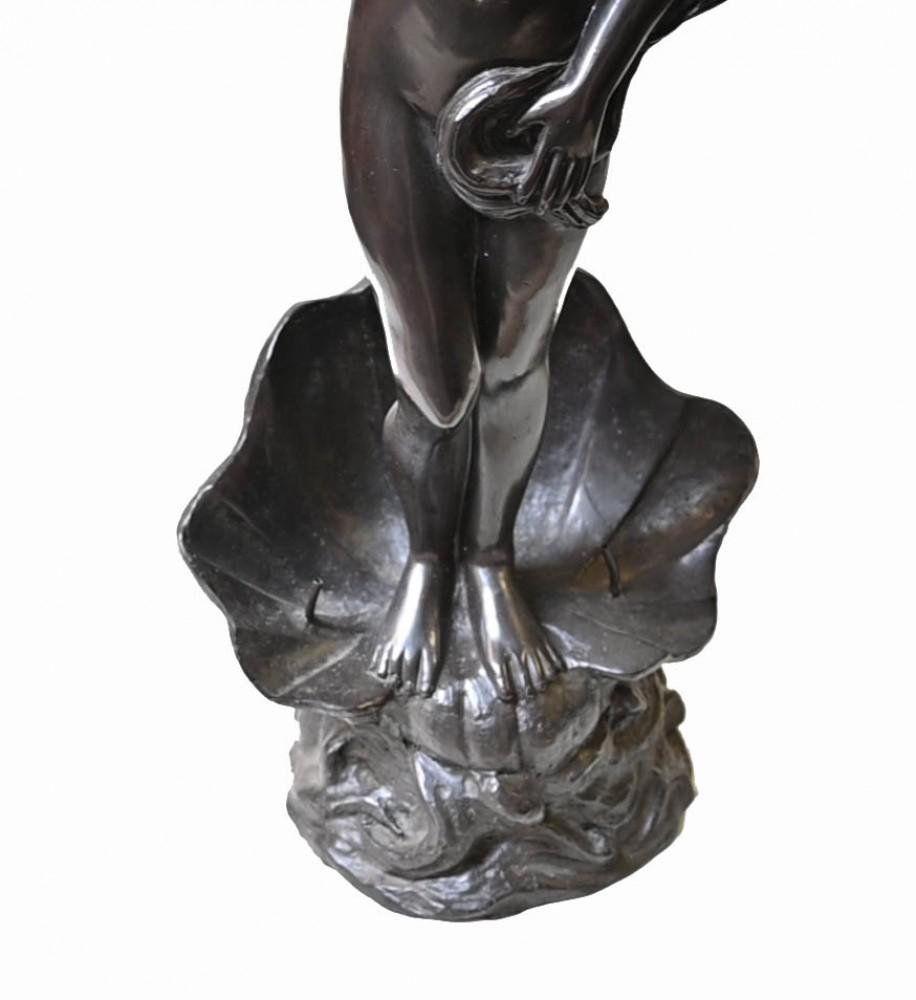 French Bronze Fountain Nude Female Rococo Clam Shell Water Feature for ...