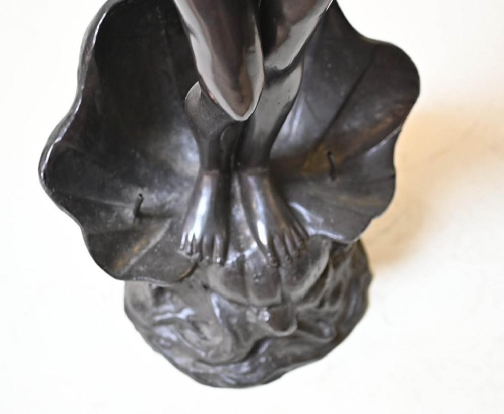 French Bronze Fountain Nude Female Rococo Clam Shell Water Feature for ...