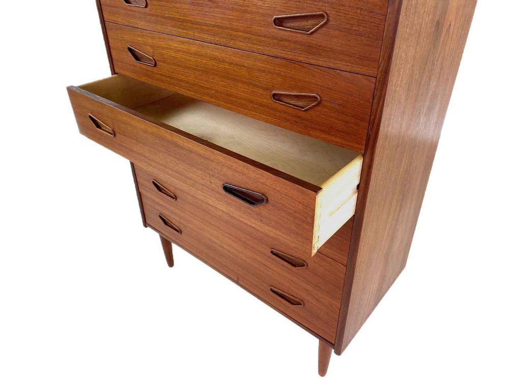 Vintage Danish Teak Chest of Drawers with Triangular Handles for sale ...