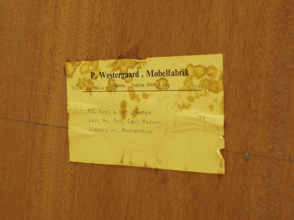 Danish Teak Sideboard from Westergaard, 1970s for sale at Pamono