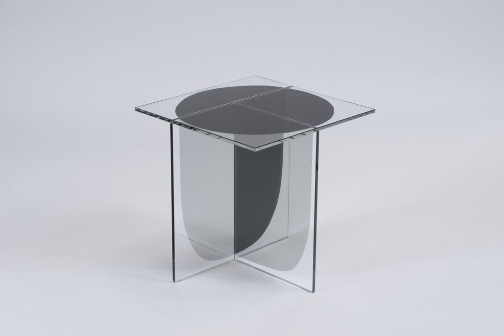 Glass Bipolar Coffee Table by OS and OOS for sale at Pamono