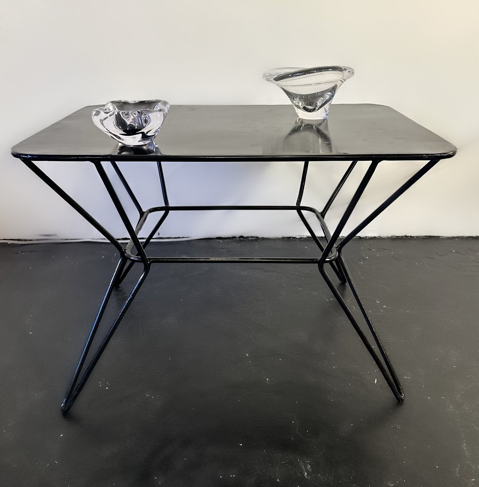 French Black Iron Table, 1950s for sale at Pamono