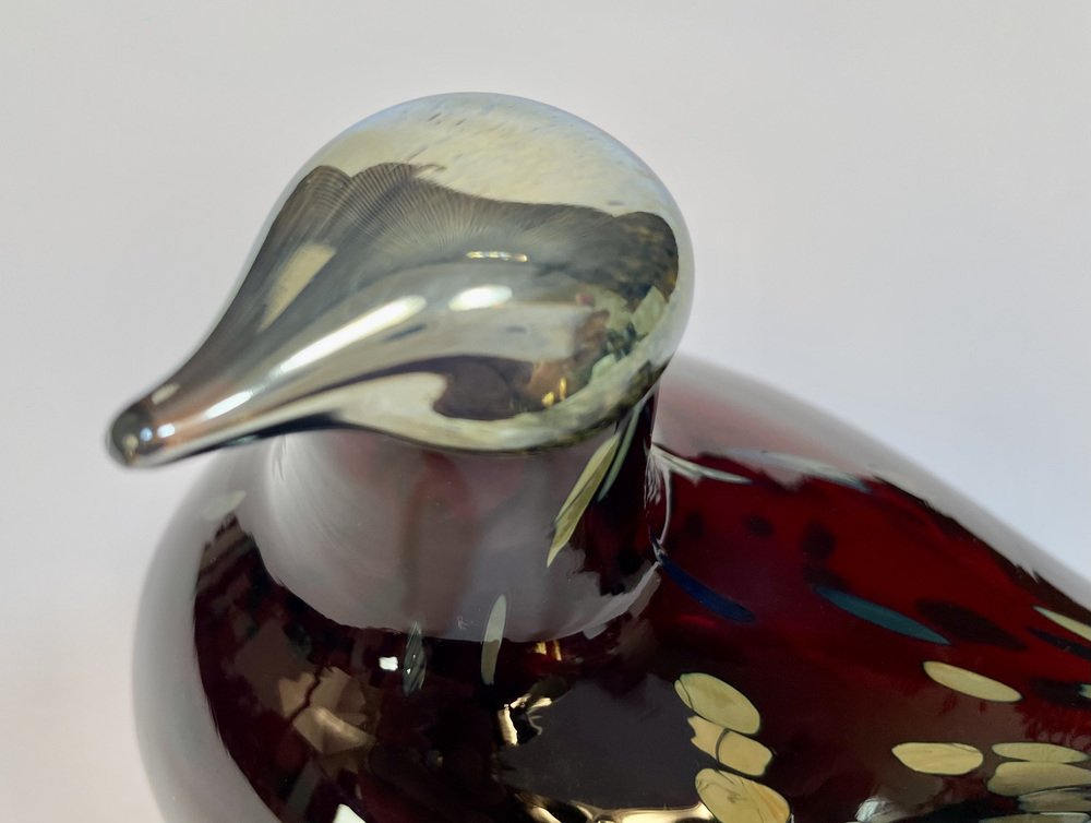 Ruby Bird Mouth-Blown Glass Art Bird Figure by Oiva Toikka for Iittala ...