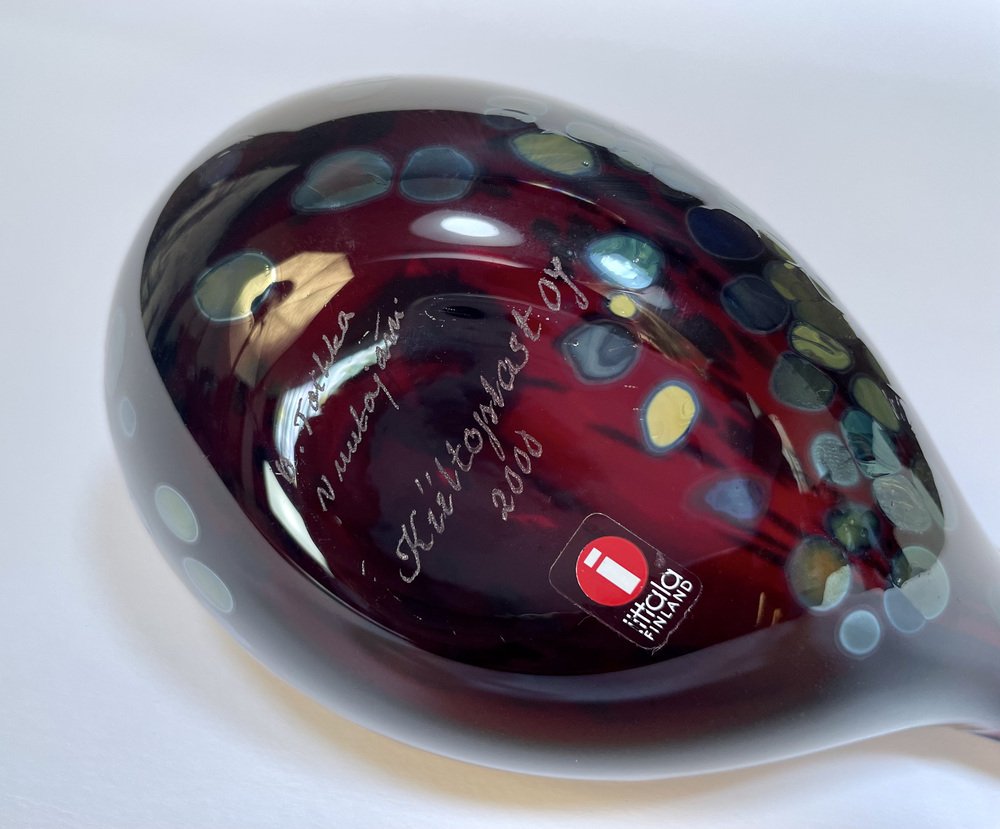 Ruby Bird Mouth-Blown Glass Art Bird Figure by Oiva Toikka for Iittala ...