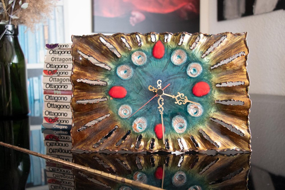 Brutalist Wall / Table Clock by Franco Bastianelli for Studio Cellini ...