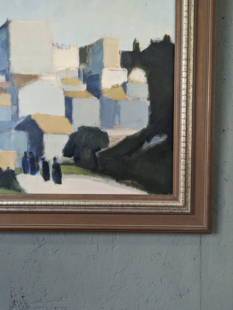 City Stroll, 1950s, Oil Painting, Framed for sale at Pamono
