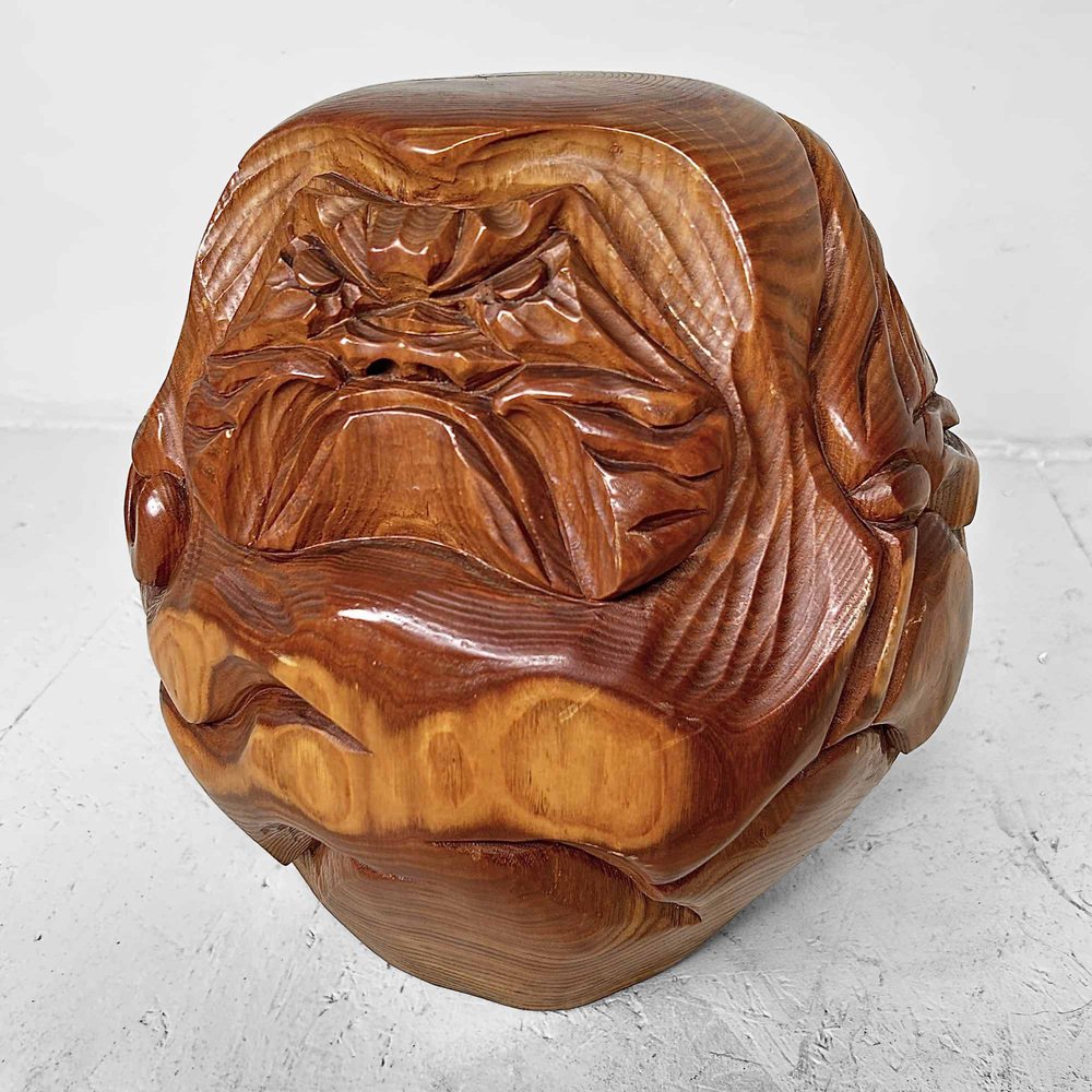 Taishō Keyaki Wood Daruma Figure, Japan, 1920s for sale at Pamono