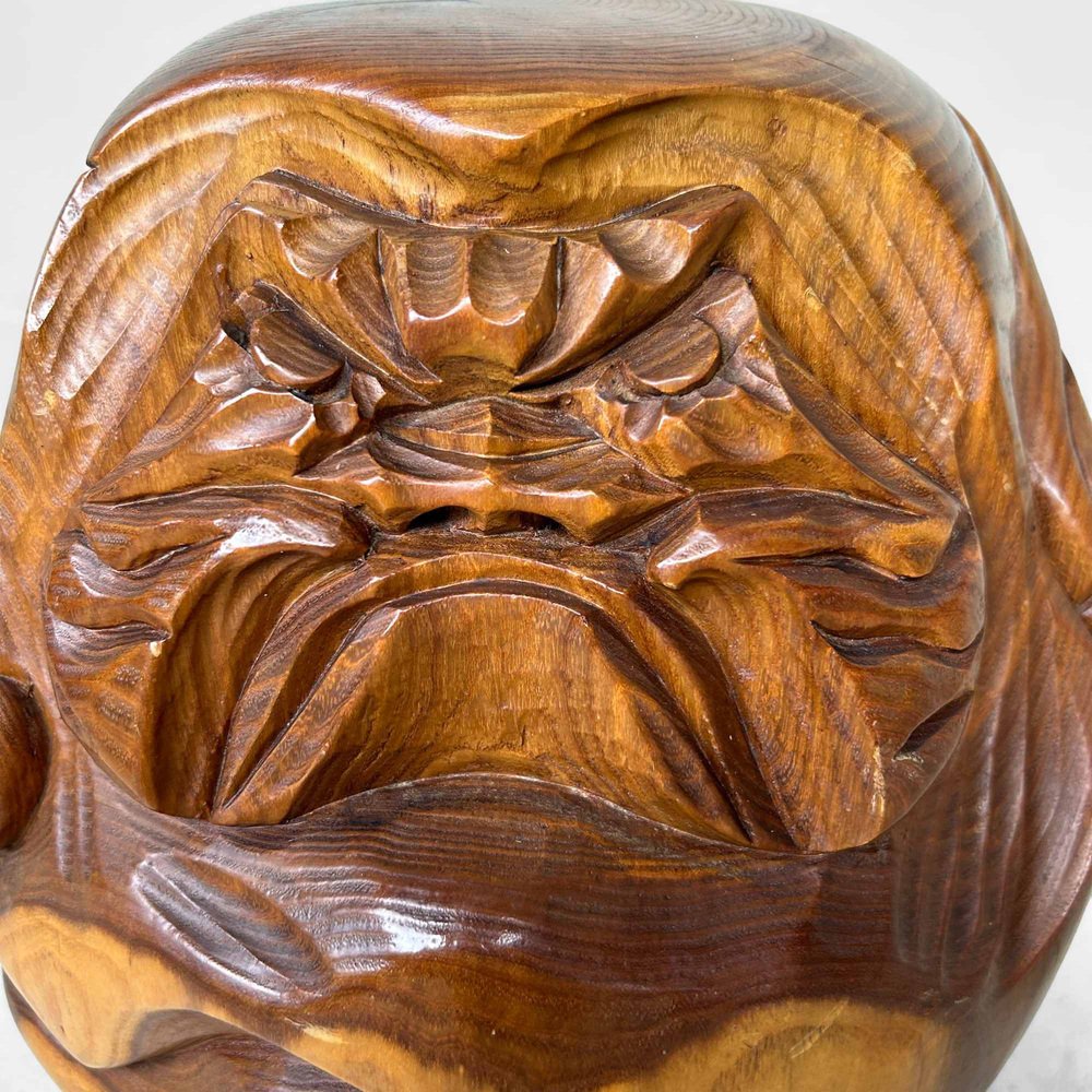 Taishō Keyaki Wood Daruma Figure, Japan, 1920s for sale at Pamono