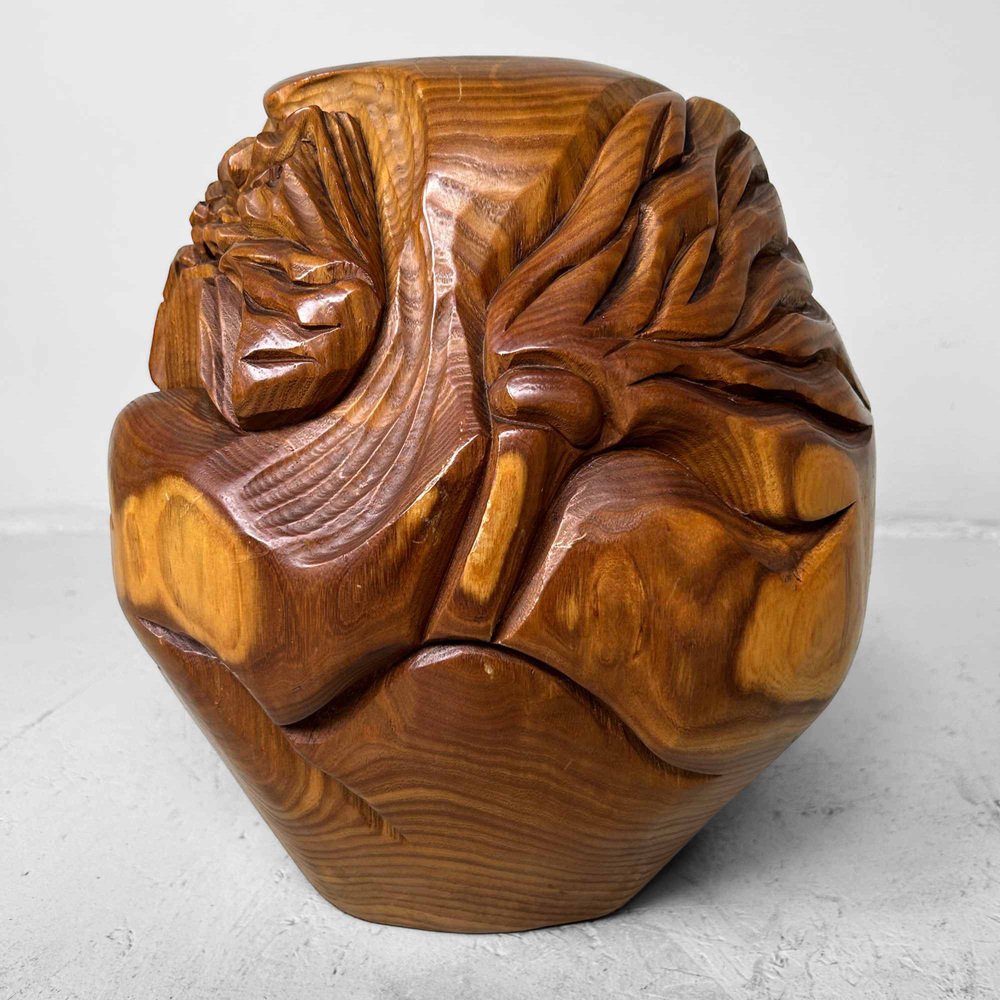 Taishō Keyaki Wood Daruma Figure, Japan, 1920s for sale at Pamono