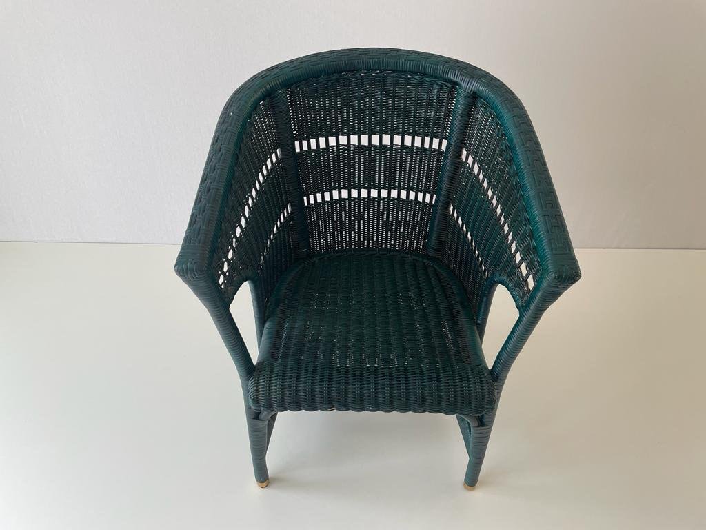 Green Wicker Armchair with Gold Foot Details, Germany, 1960s for sale ...