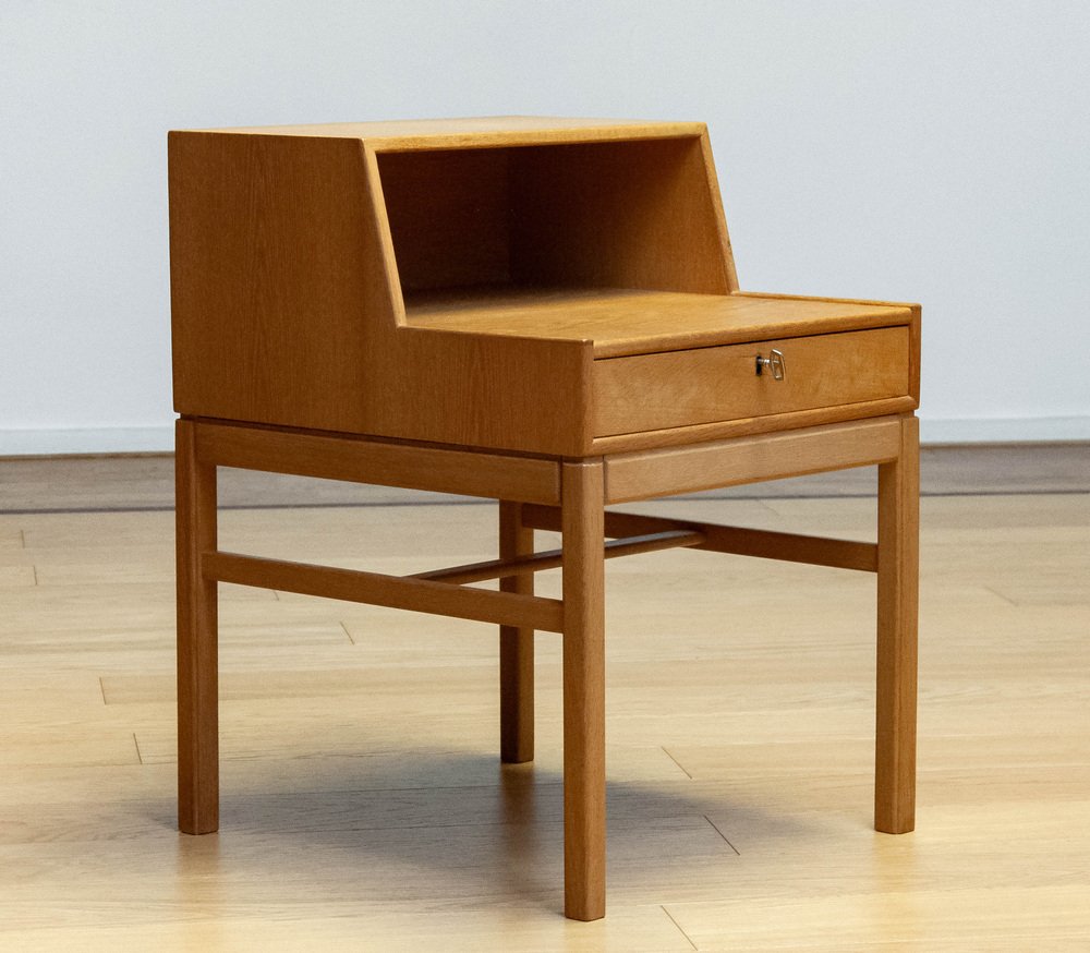 Oak Side Table Casino attributed to Sven Engström & Gunnar for Tingströms, 1960s for sale at Pamono