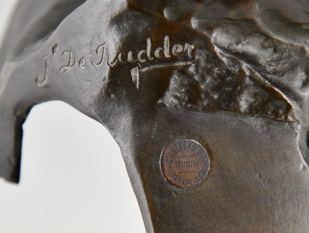 Isidore De Rudder, Art Nouveau Cleopatra Bust with Snake, 1900, Bronze ...