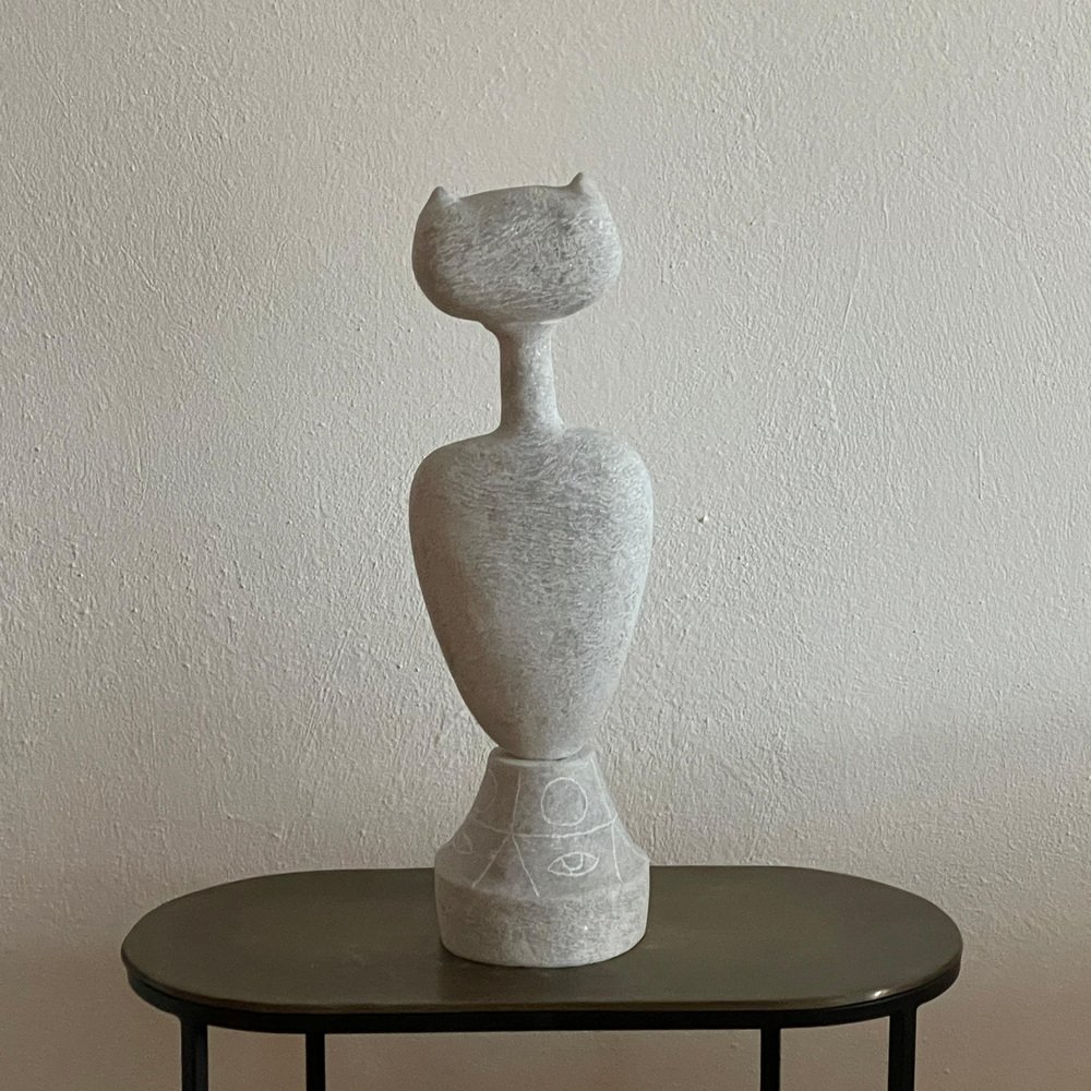 Ritual Hand Carved Marble Sculpture by Tom Von Kaenel for sale at Pamono