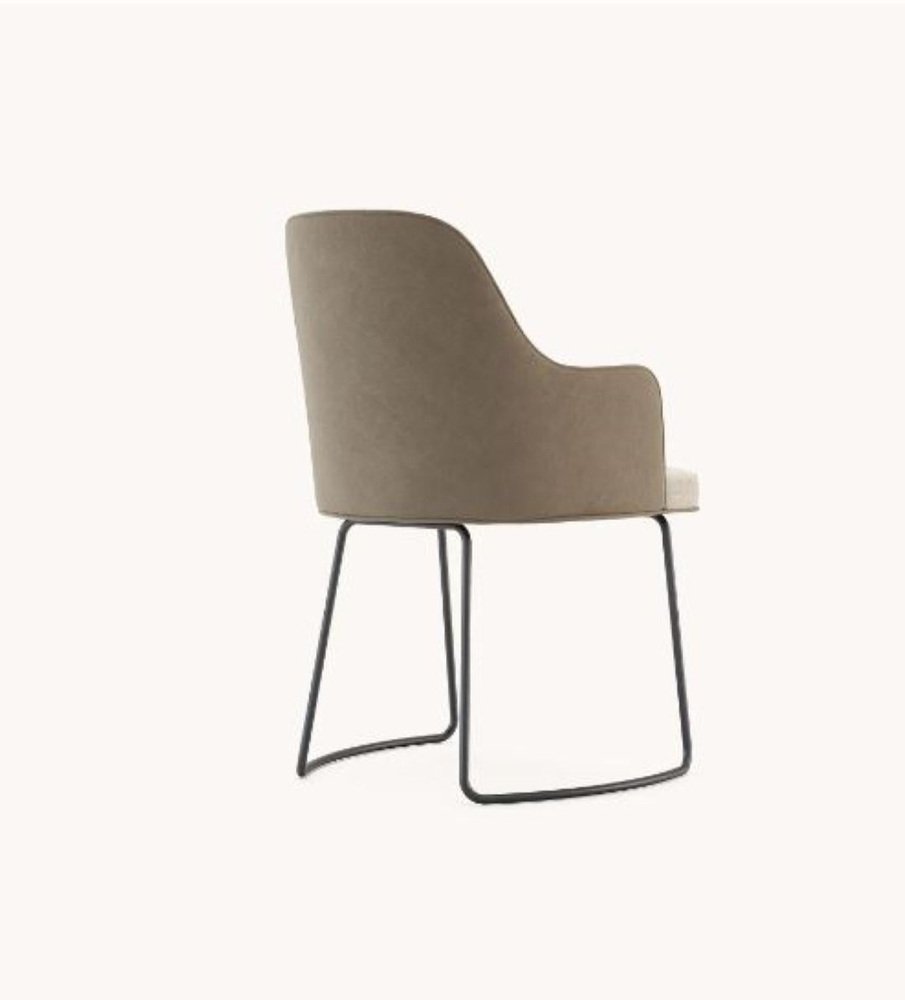 Anna Chair with Armrest and Metal Baseboard by Domkapa for sale at Pamono