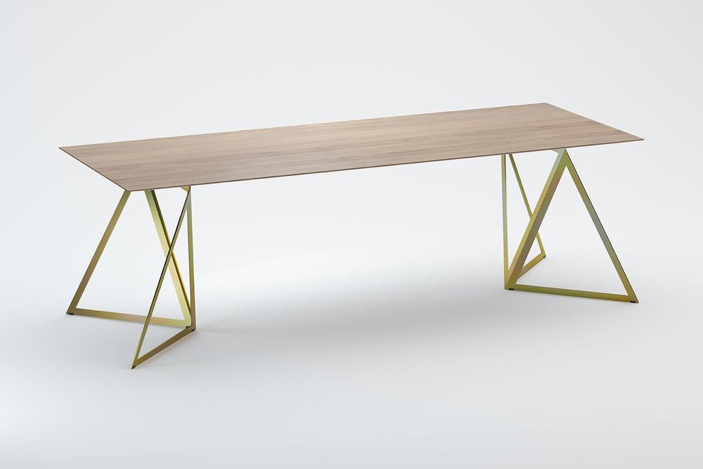 Steel Stand Table 240 Oak by Sebastian Scherer for sale at Pamono