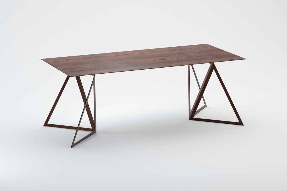 Steel Stand 200 Table in Walnut by Sebastian Scherer for sale at Pamono