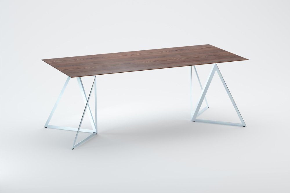Steel Stand 200 Table in Walnut by Sebastian Scherer for sale at Pamono
