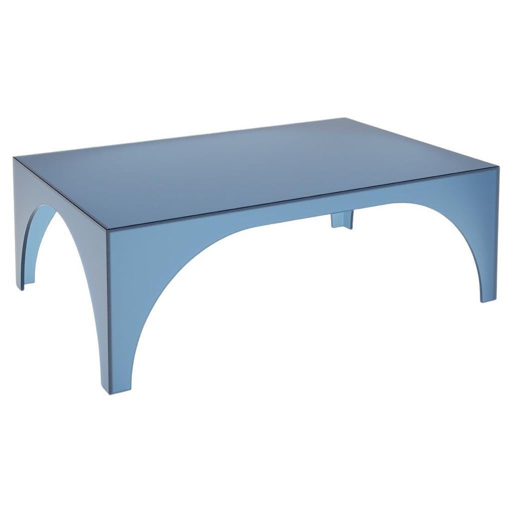 Satin Glass Blue Arc Oblong Coffee Table by Sebastian Scherer for sale ...