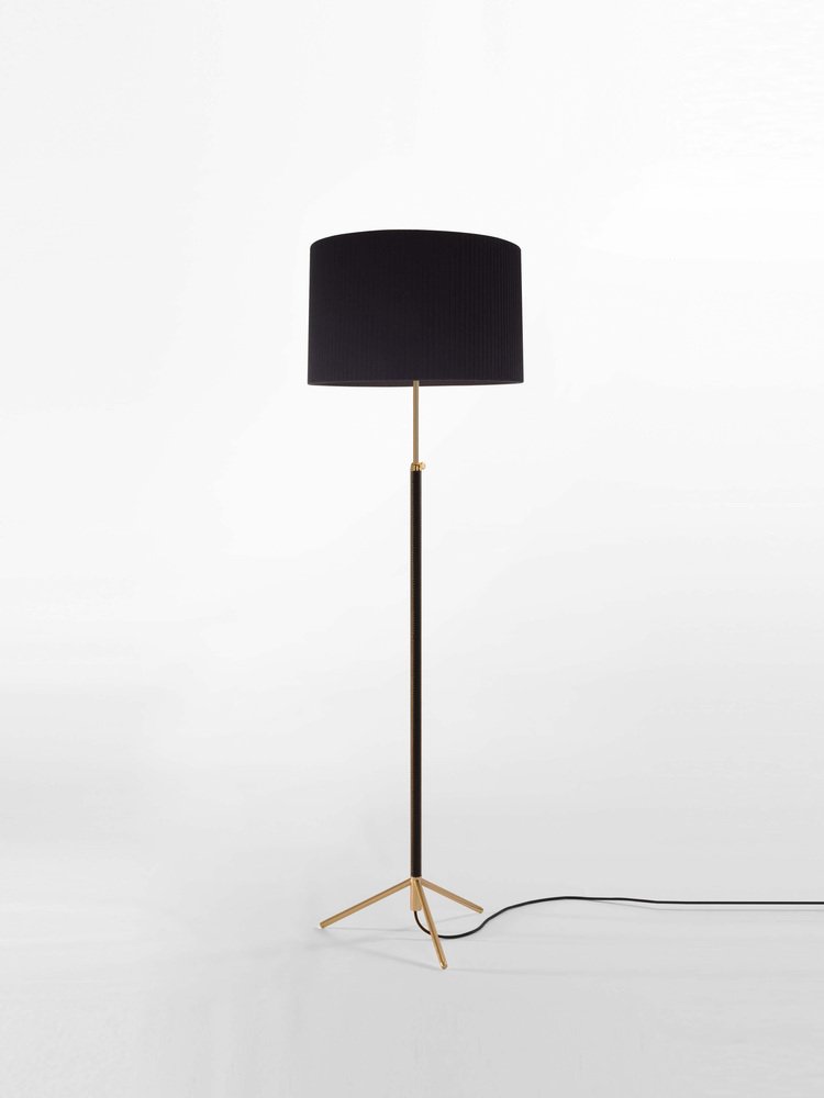 Black and Brass Pie De Salón G2 Floor Lamp by Jaume Sans for sale at Pamono