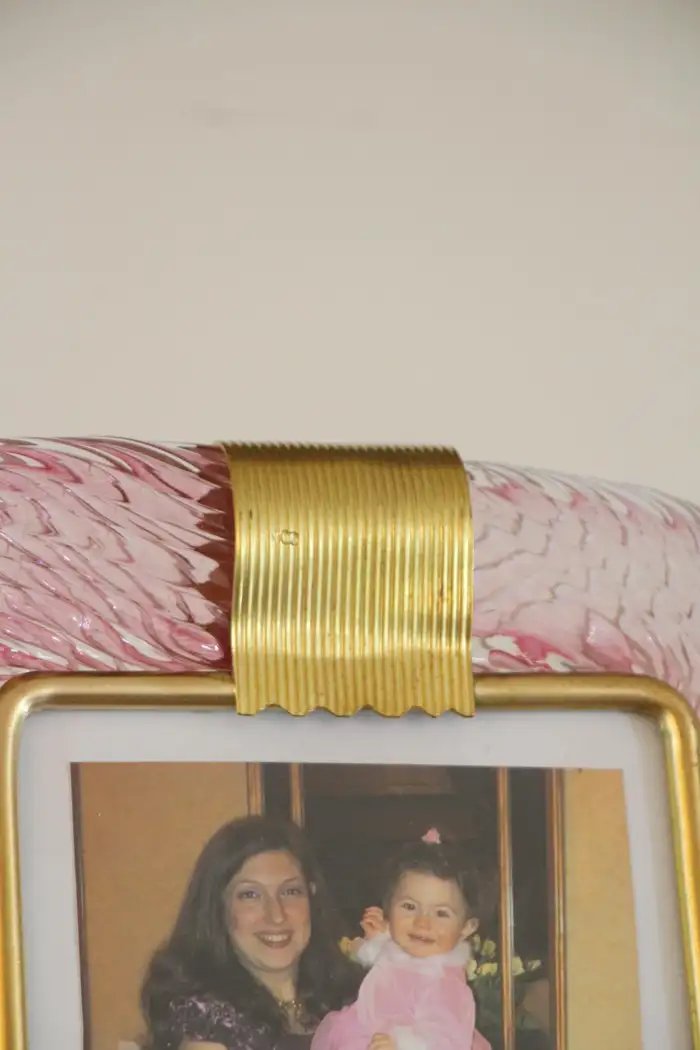 Pink Twisted Murano Glass and Brass Photo Frame from Barovier & Toso ...