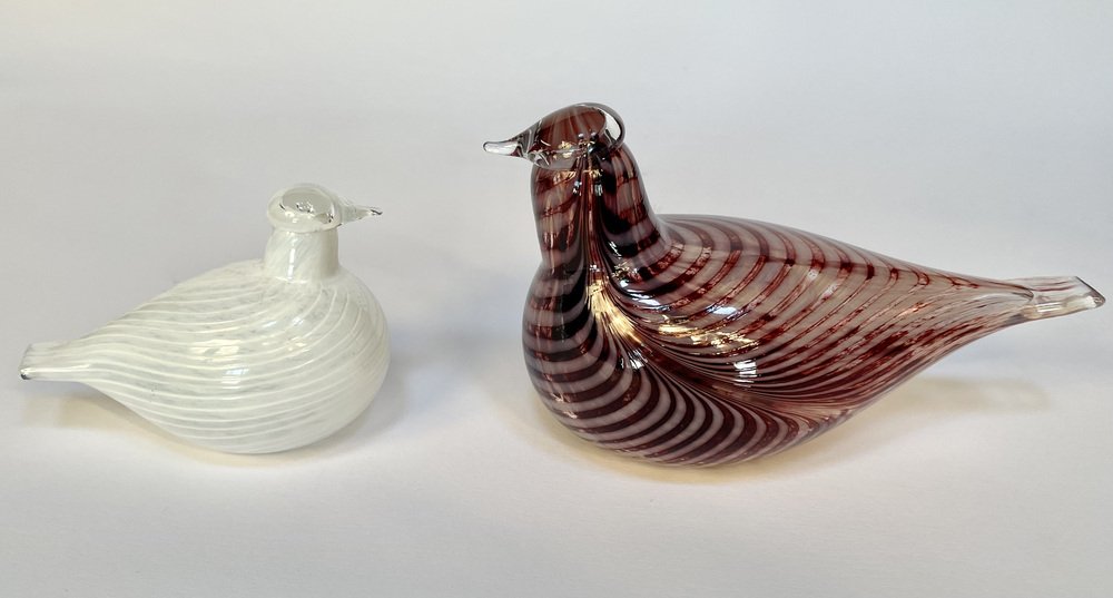 Small Riekko Bird Figurine in Mouth-Blown Art Glass by Oiva Toikka for Iittala, Finland, 1980s ...