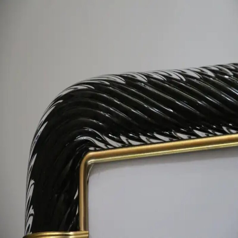 Black Twisted Murano Glass and Brass Photo Frame from Barovier & Toso ...