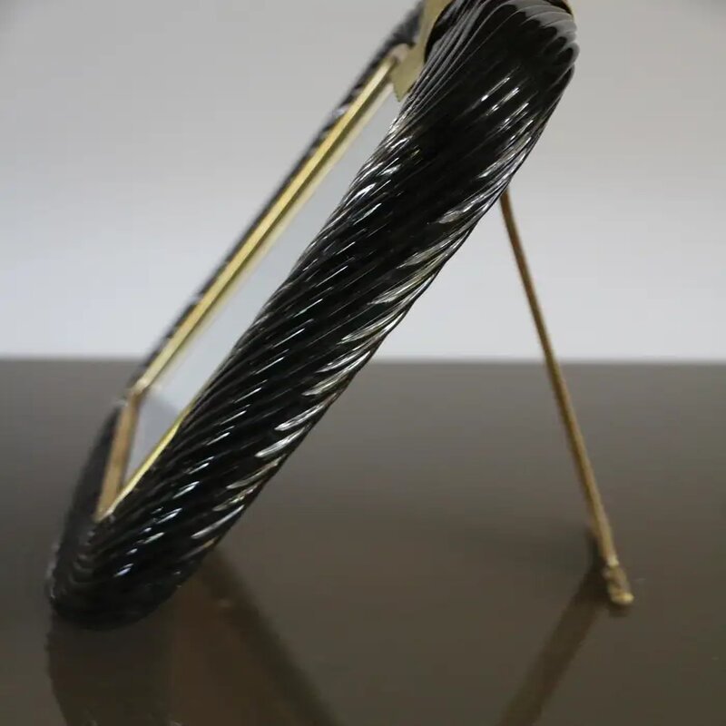 Black Twisted Murano Glass and Brass Photo Frame from Barovier & Toso ...